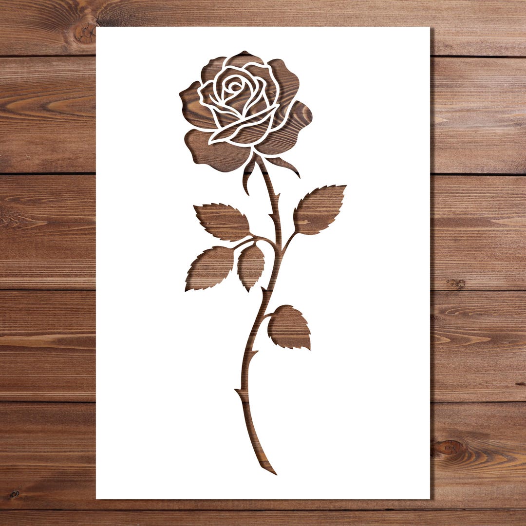Rose Flower Stencil for Painting - Layered Floral Wall Art Template ...