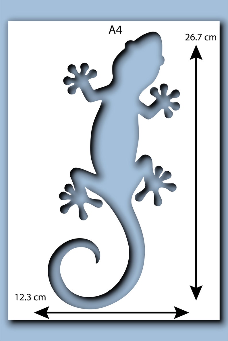 Gecko Lizard Stencil A4 A3 Size 190 Micron Mylar Reusable Flexible Home ...