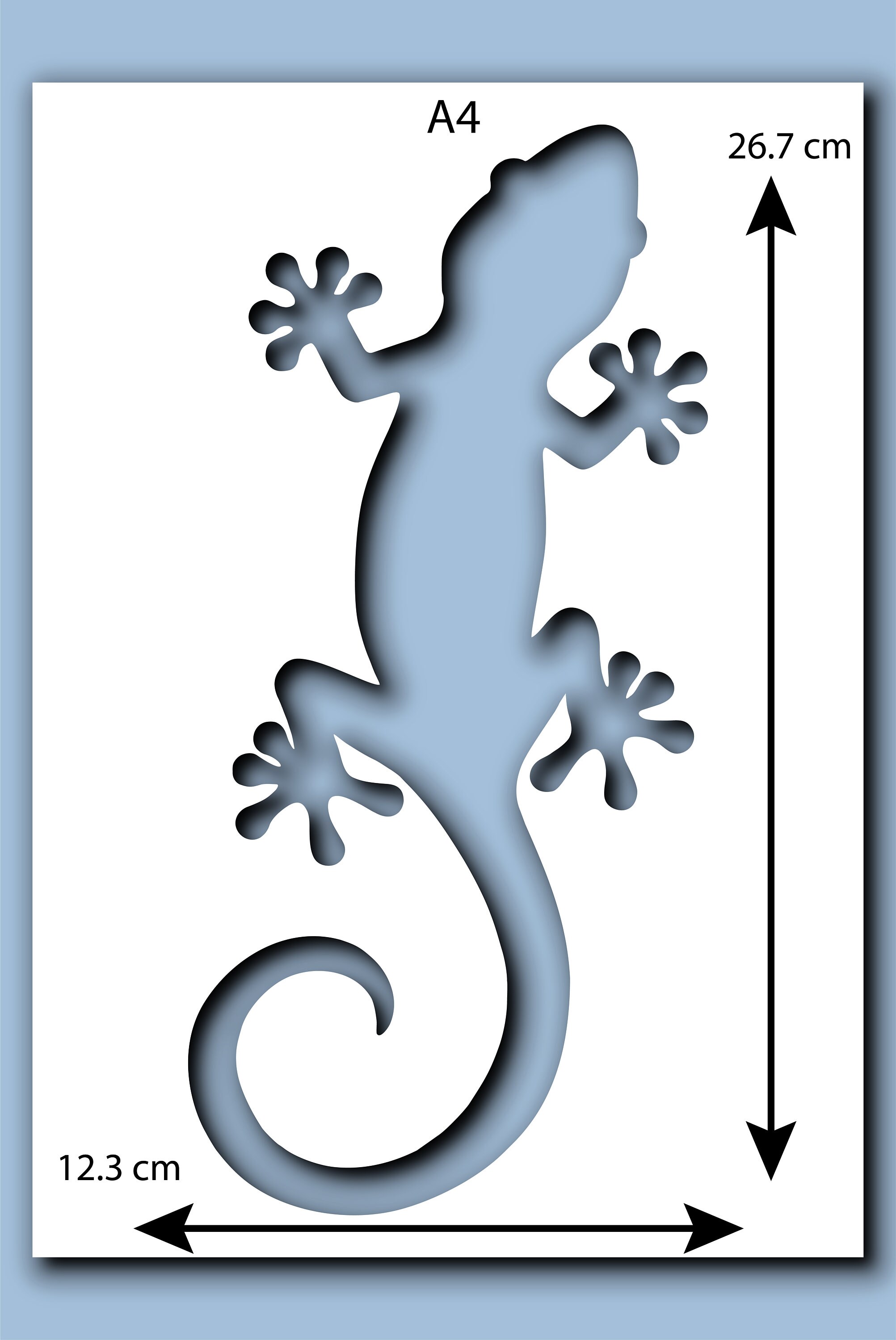 Gecko Lizard Stencil A4 A3 Size 190 Micron Mylar Reusable Flexible Home ...