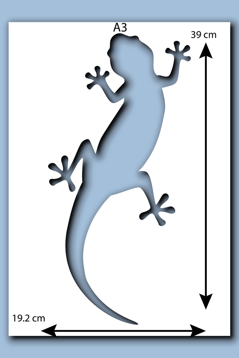 Gecko Stencil A4 A3 Size 190 Micron Mylar Reusable Flexible Home Decor ...