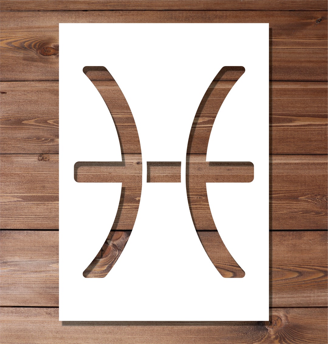 Pisces Symbol Zodiac Stencil - A4 A3 Size - 190 Micron Mylar Reusable ...
