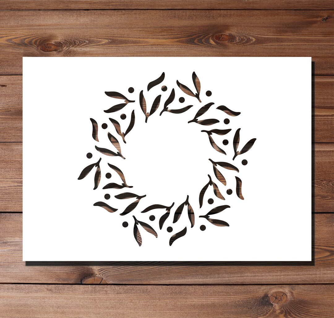Wreath Mistletoe Stencil A4 A3 Size 190 Micron Mylar Reusable Flexible ...