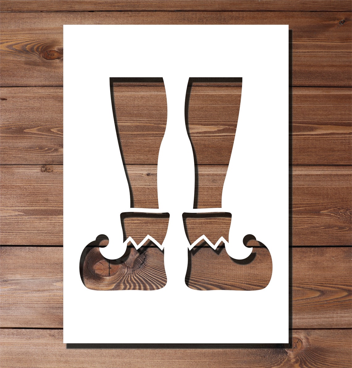 Elf Feet Stencil A4 A3 Size 190 Micron Mylar Reusable Flexible Home Decor Xmas Holidays Winter ...