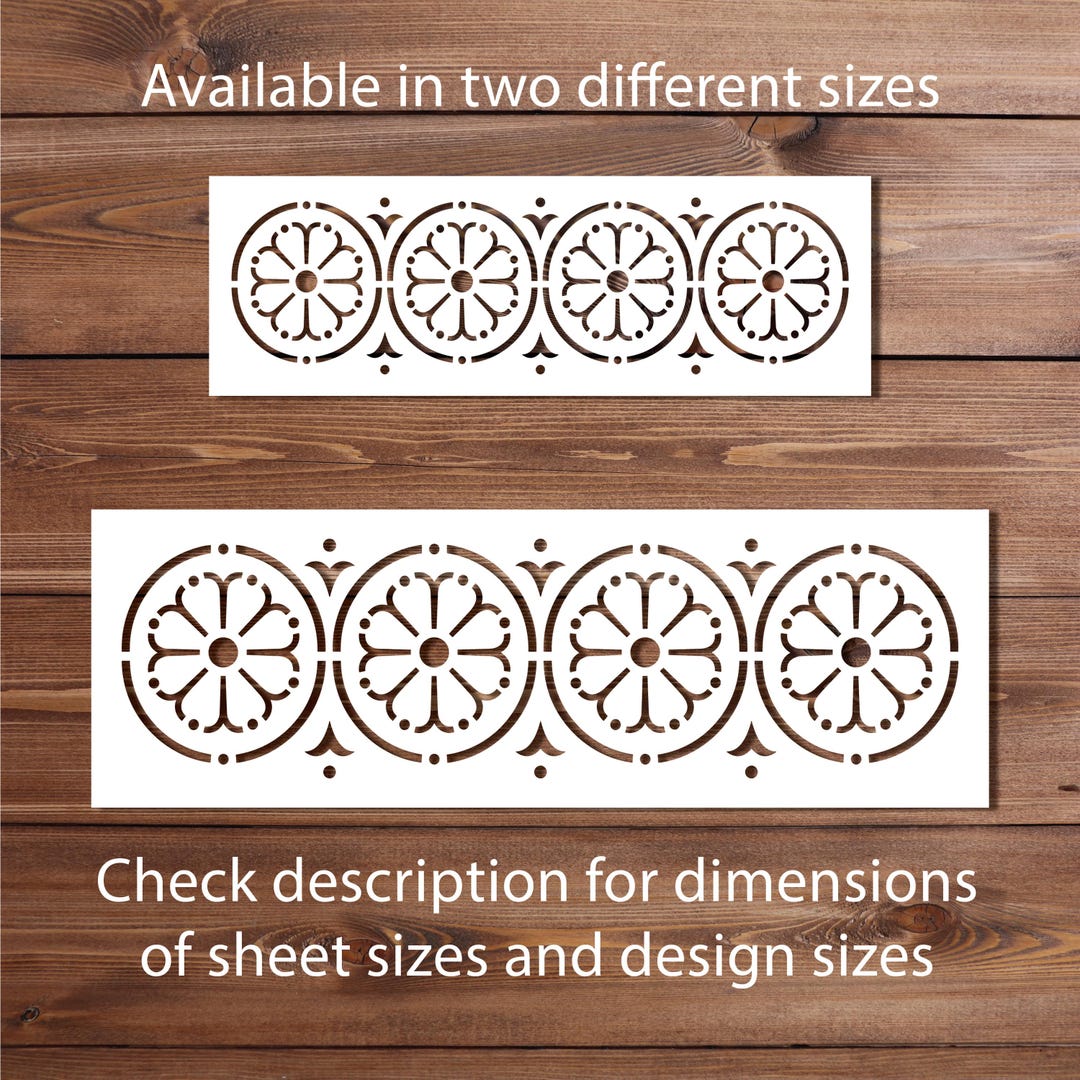 Vintage Style Circle Trim Border Stencil – Reusable Mandala Rosette ...