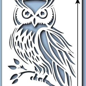 Owl Stencil A4 A3 Size 190 Micron Mylar Reusable Flexible Home Decor ...