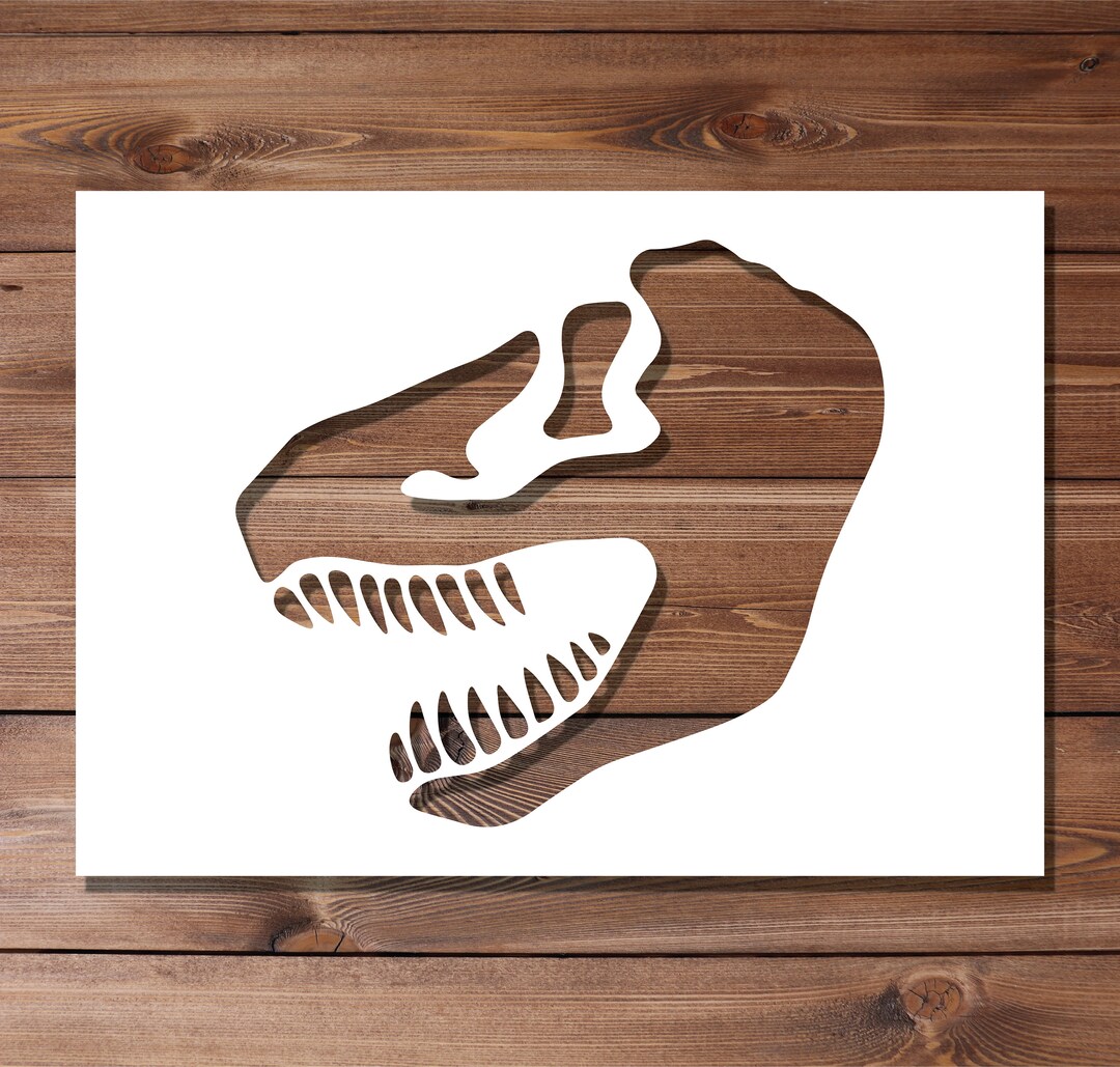 T Rex Fossil Head Stencil - A4 A3 Size - 190 Micron Mylar Reusable ...