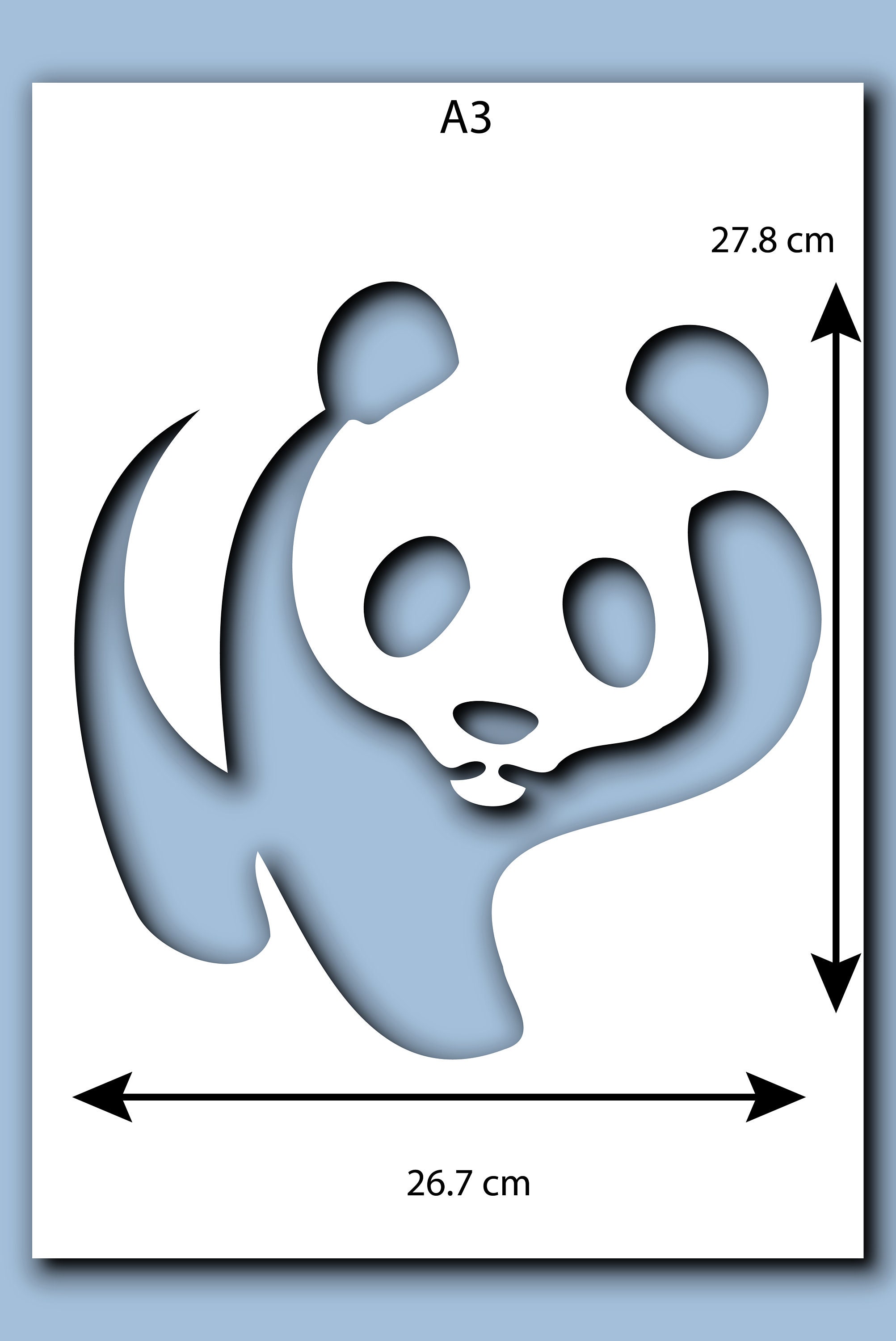 Panda Stencil A4 A3 Size 190 Micron Mylar Reusable Flexible Home Decor ...