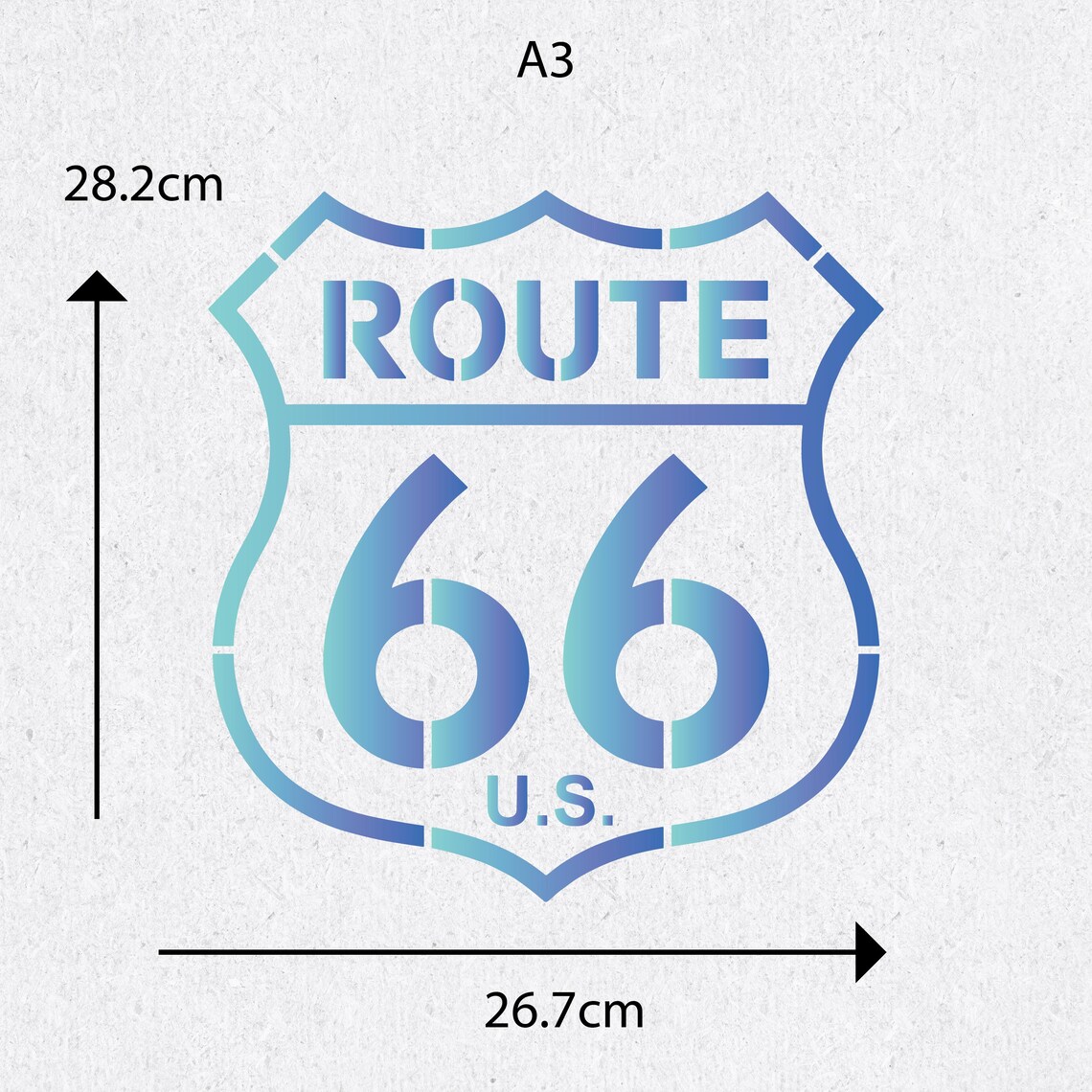 Route 66 Stencil - Vintage Highway Sign for Painting Wood, Walls ...