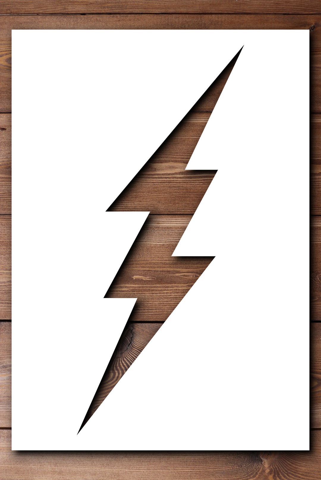 Lightning Bolt 2 Stencil A4 A3 Size 190 Micron Mylar Reusable Flexible ...