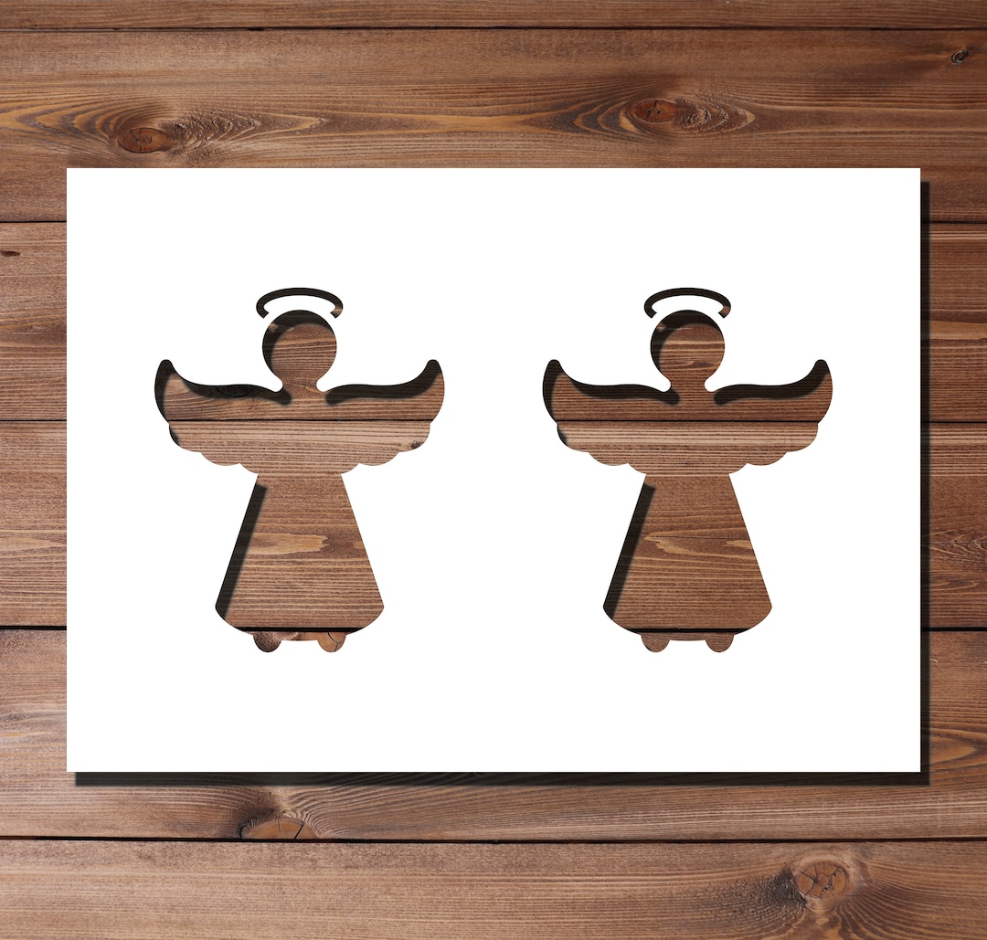 Double Angel Stencil A4 A3 190 Micron Mylar Reusable Flexible Christmas ...