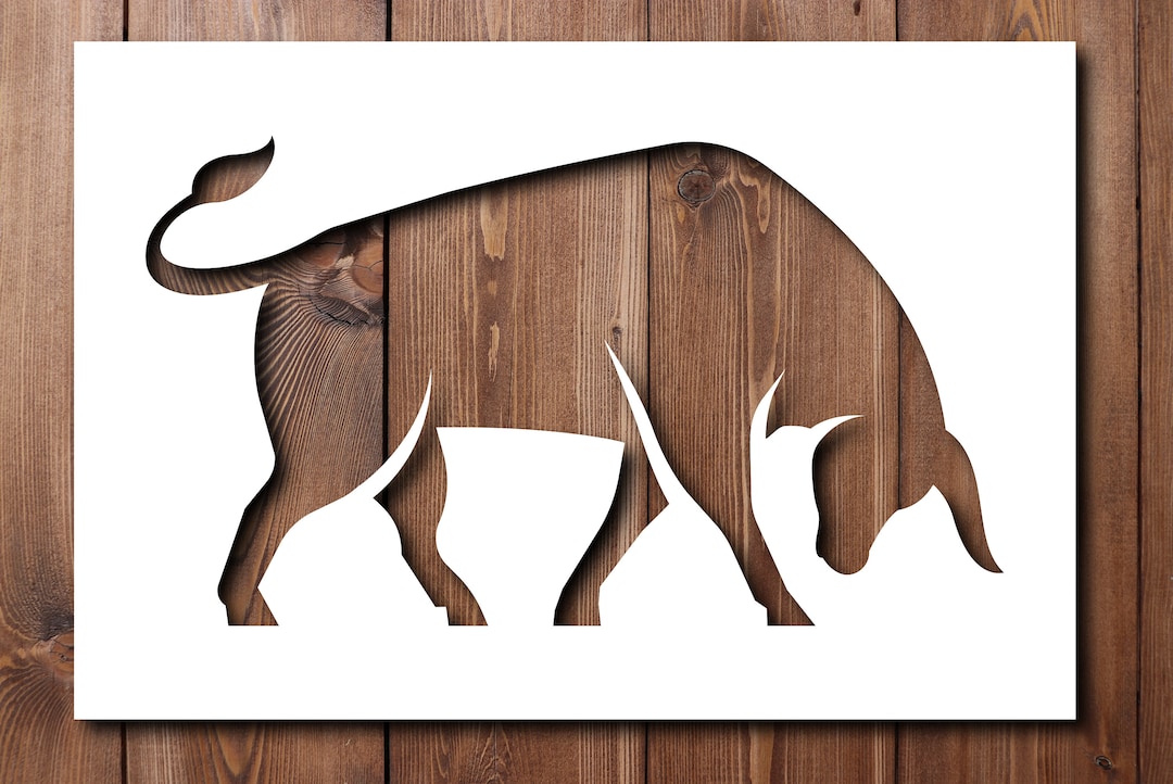 Bull Stencil A4 A3 Size 190 Micron Mylar Stencil Reusable Flexible Home ...