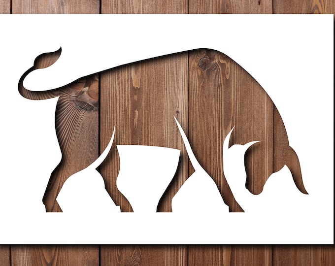 Bull Stencil A4 A3 Size 190 Micron Mylar Stencil Reusable Flexible Home ...