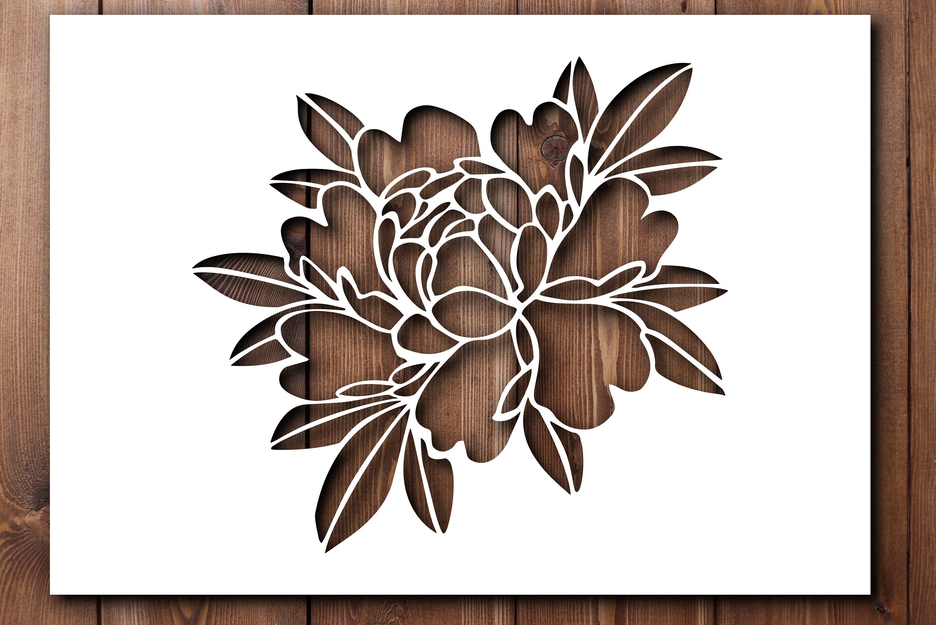 Peony Flower Stencil A4 A3 Size Abstract Art Reusable Flexible Home ...