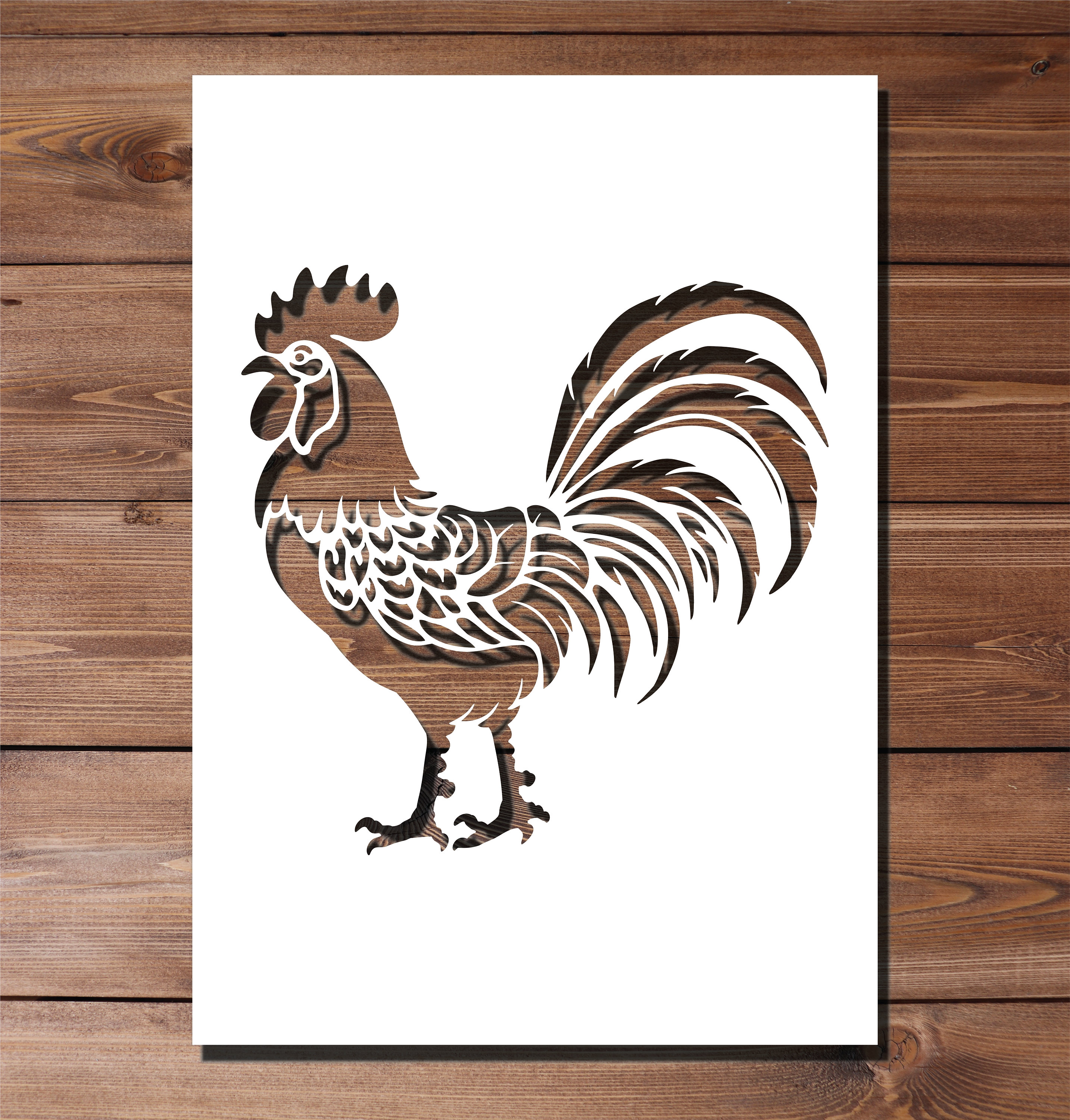 Rooster Chicken Stencil A4 A3 Size 190 Micron Mylar Reusable Flexible ...
