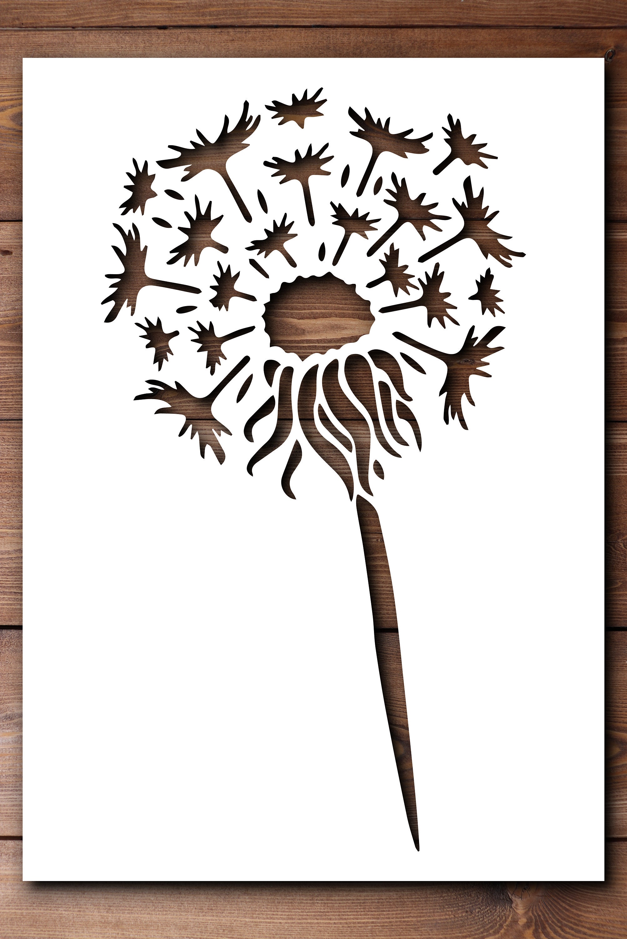 Dandelion Stencil A4 A3 Size 190 Micron Mylar Reusable Flexible Home ...