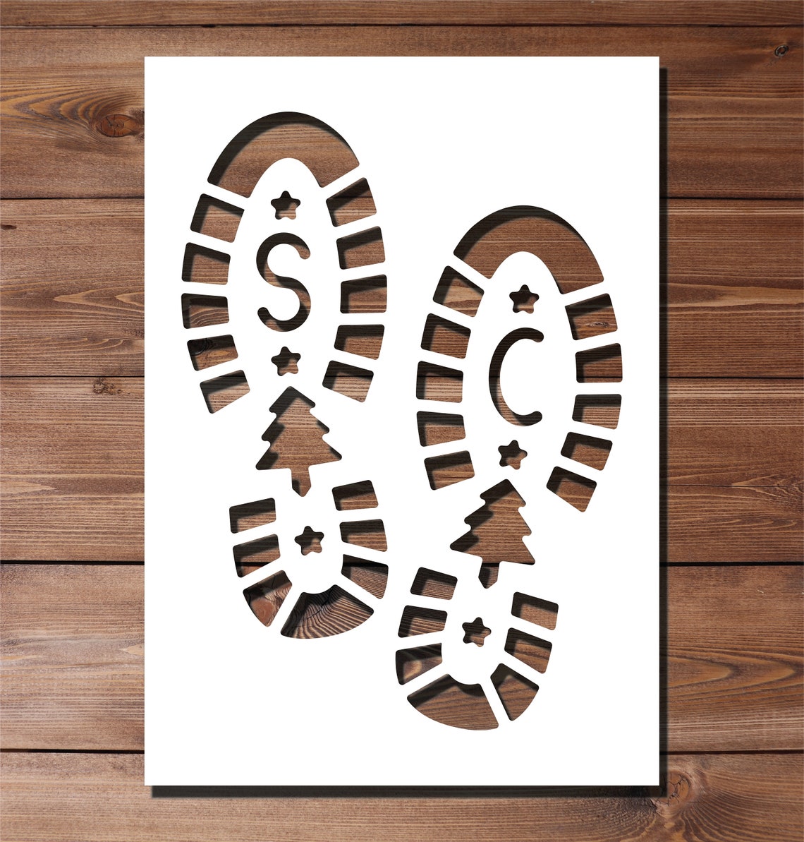 Santa Footprints Stencil A4 A3 Size 190 Micron Mylar Reusable Flexible ...