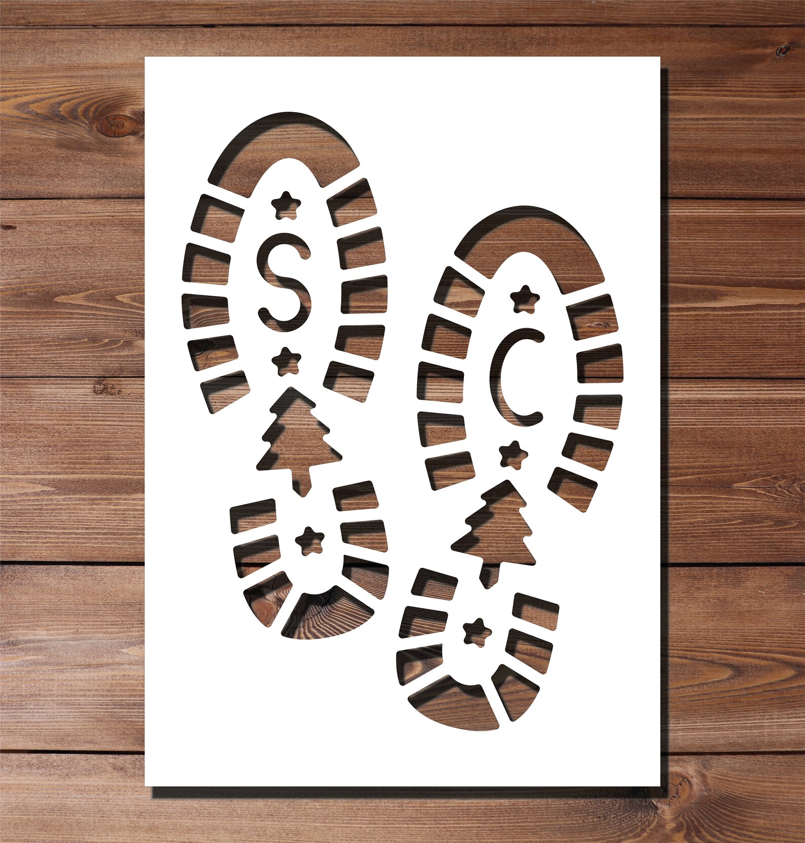 Santa Footprints Stencil A4 A3 Size 190 Micron Mylar Reusable Flexible ...