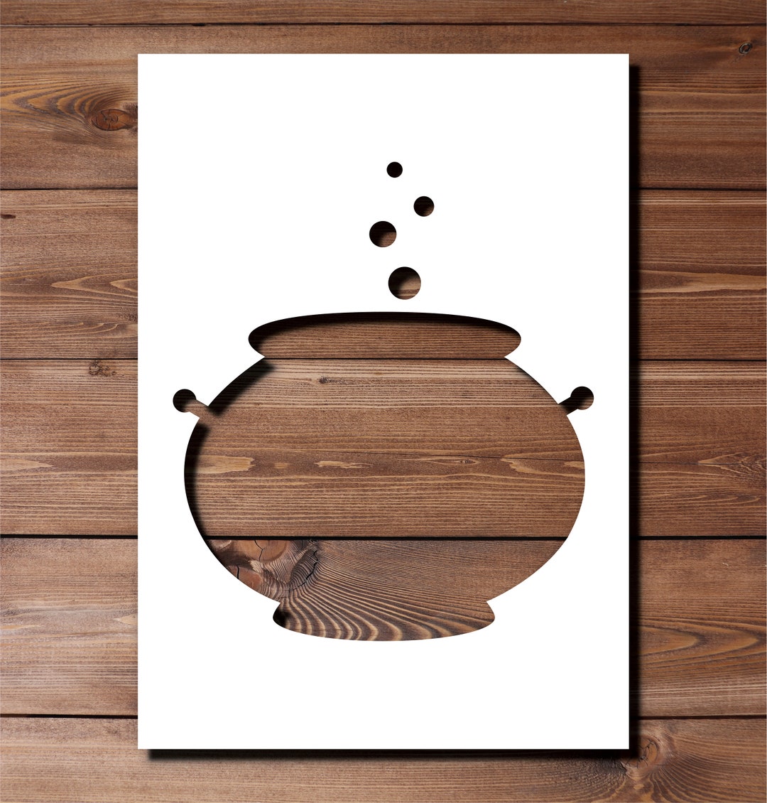 Witch's Potion Cauldron Stencil A4 A3 Size 190 Micron Reusable Flexible ...
