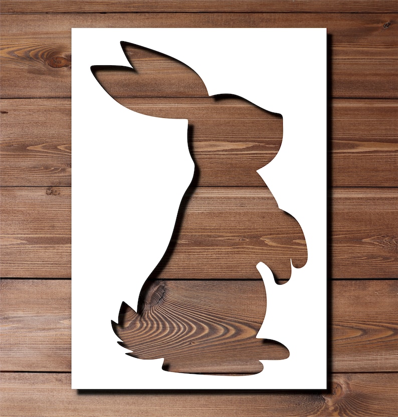 Rabbit Stencil A4 A3 Size 190 Micron Mylar Reusable Flexible Home Decor ...