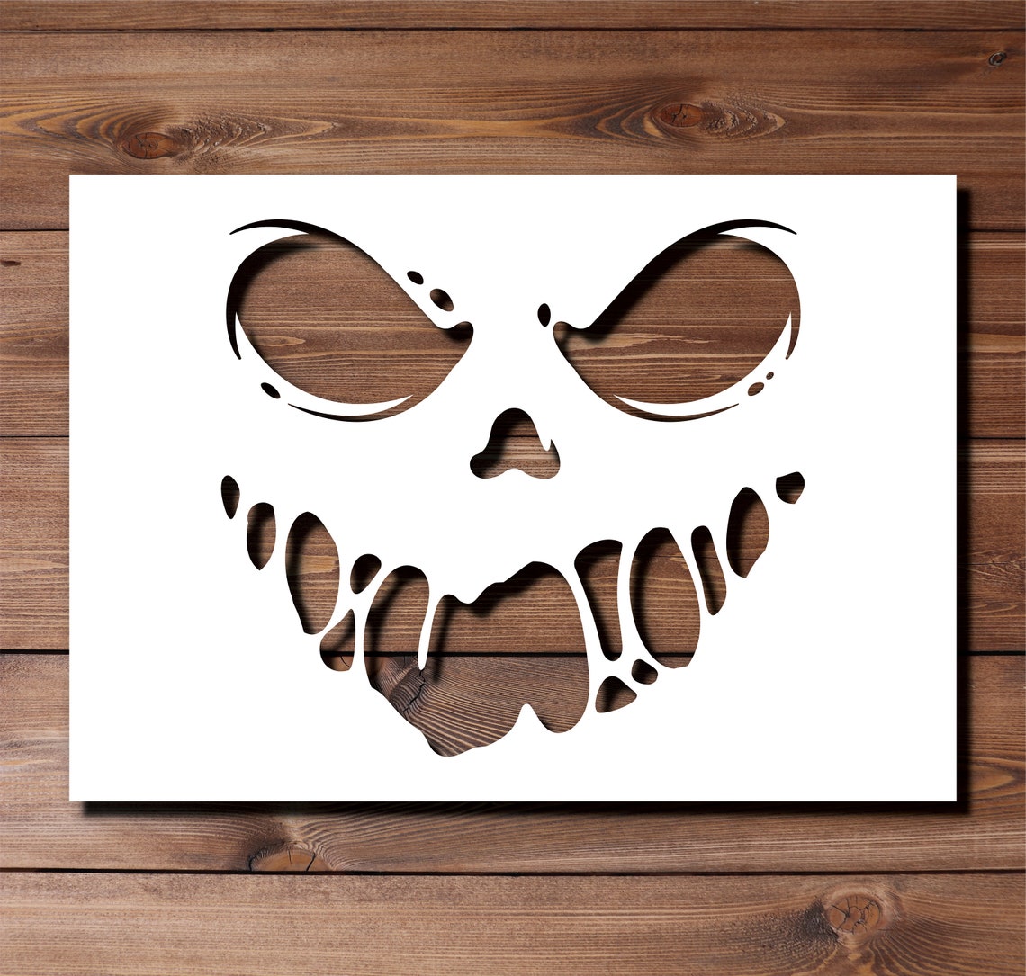 Scary Face Stencil A4 A3 Size 190 Micron Mylar Reusable Flexible Home Decor Craft Halloween ...