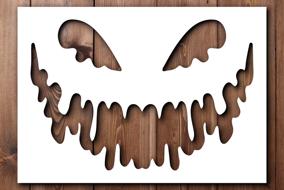 Scary Face Stencil 6 A4 A3 Size 190 Micron Mylar Reusable Flexible Home Decor Craft Halloween ...