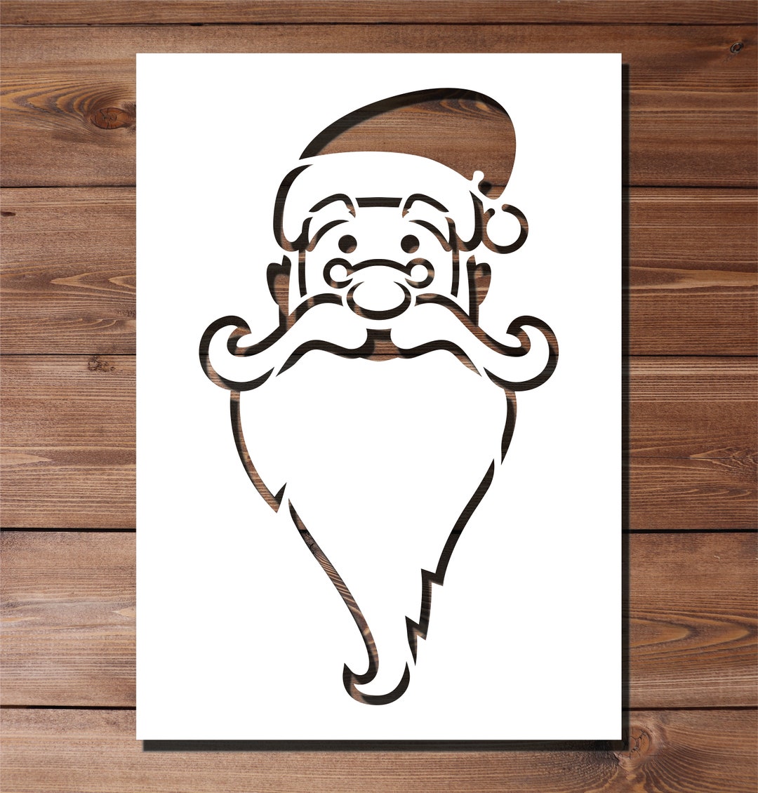 Santa Face Stencil A4 A3 Size 190 Micron Mylar Reusable Flexible Home ...