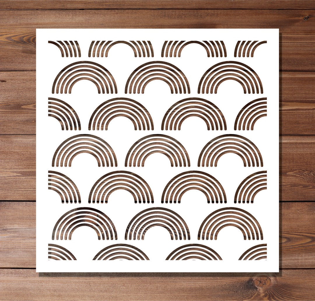 Large Rainbow Tile Pattern Stencil - 30cm X 30cm Size 250 Micron Mylar ...