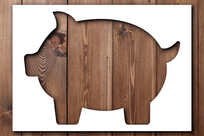 Pig Stencil A4 A3 Size 190 Micron Mylar Reusable Flexible Home Decor ...