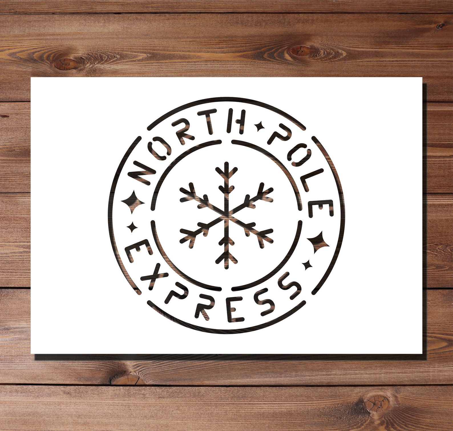 North Pole Express Stamp Stencil A4 A3 Size 190 Micron Mylar Reusable ...