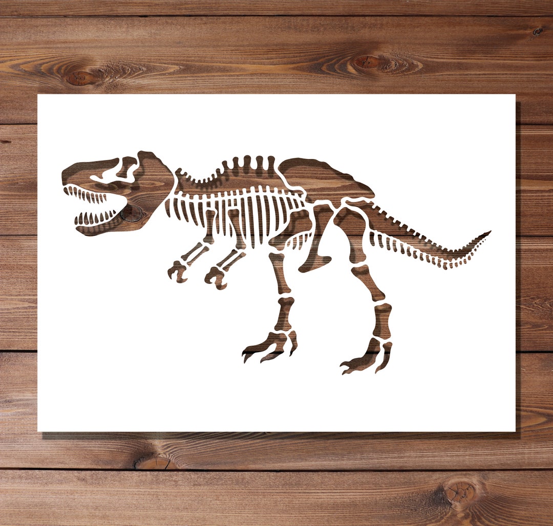 T Rex Fossil Stencil - A4 A3 Size - 190 Micron Mylar Reusable Flexible ...