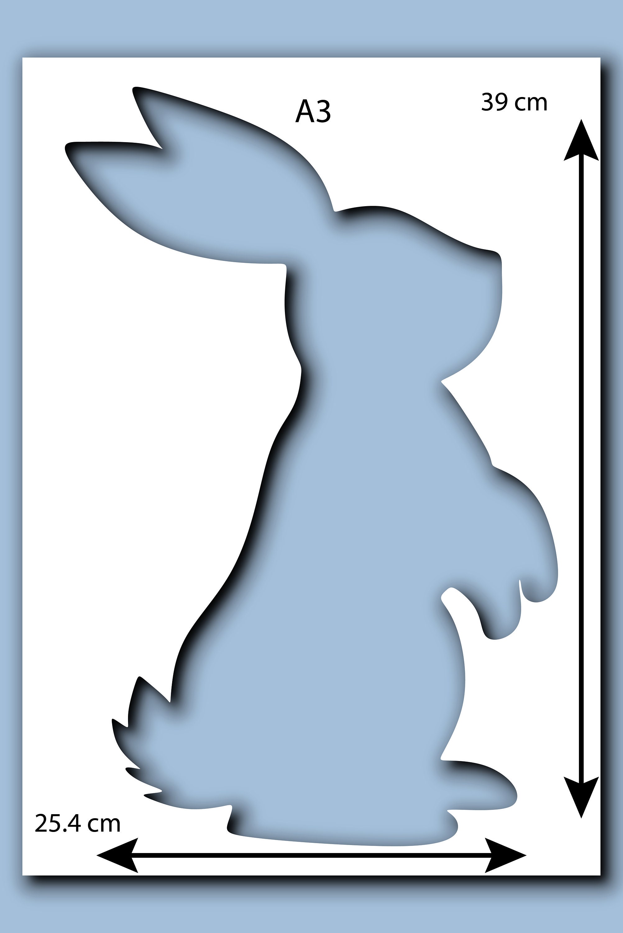 Rabbit Stencil A4 A3 Size 190 Micron Mylar Reusable Flexible Home Decor ...