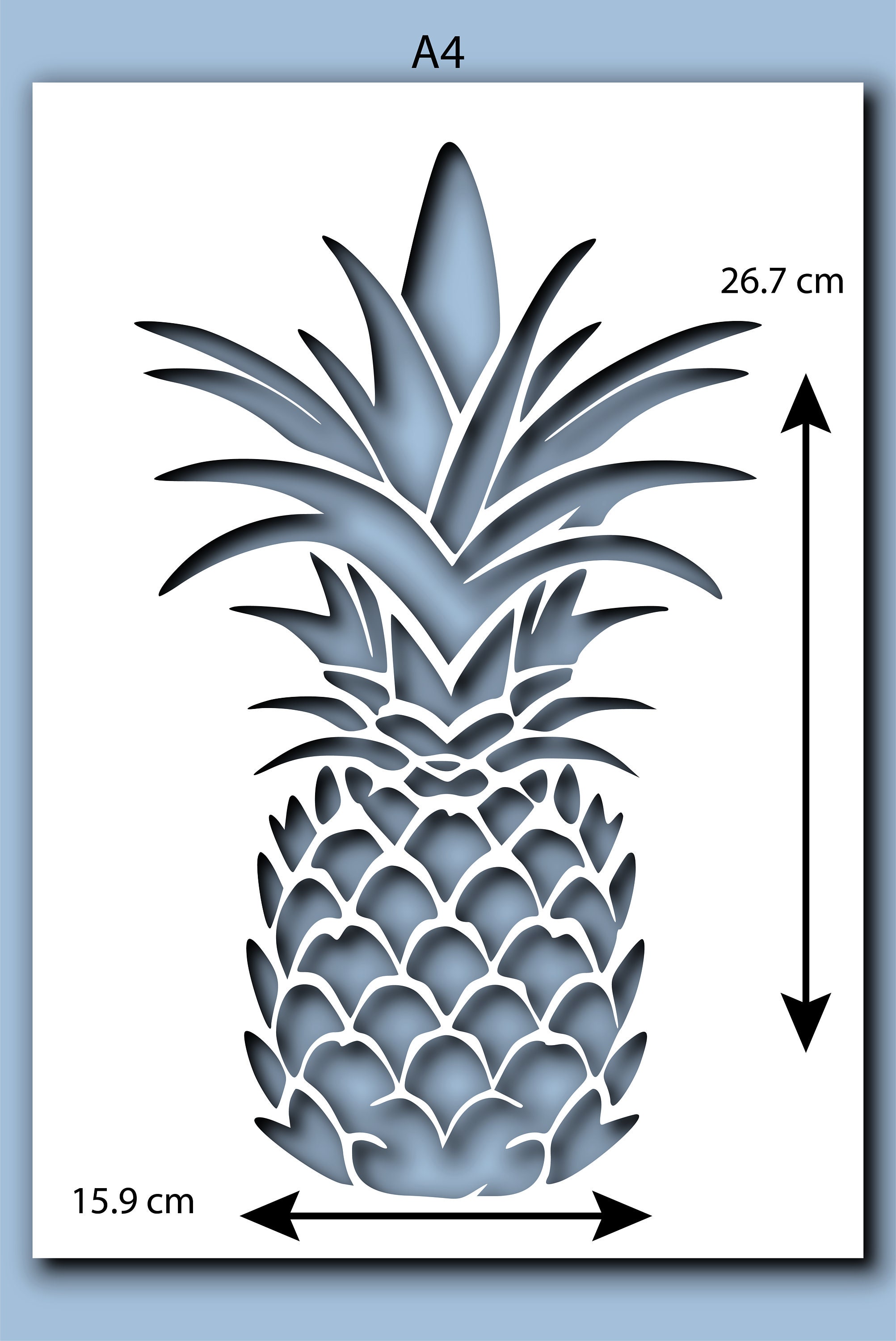 Pineapple Stencil A4 A3 Size 190 Micron Mylar Reusable Flexible Home ...