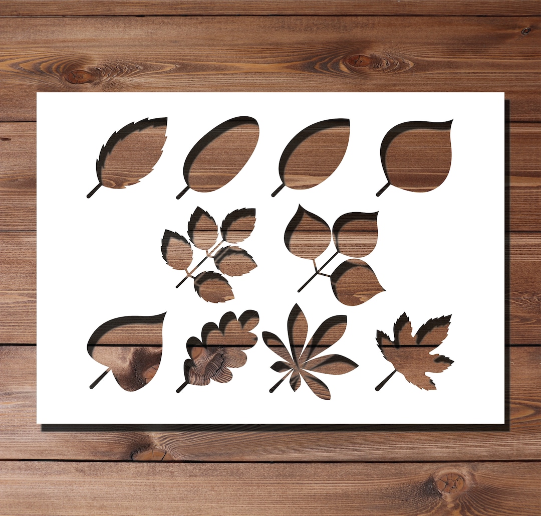 Leaf Pattern Stencil A4 A3 Size 190 Micron Mylar Reusable Flexible Home ...