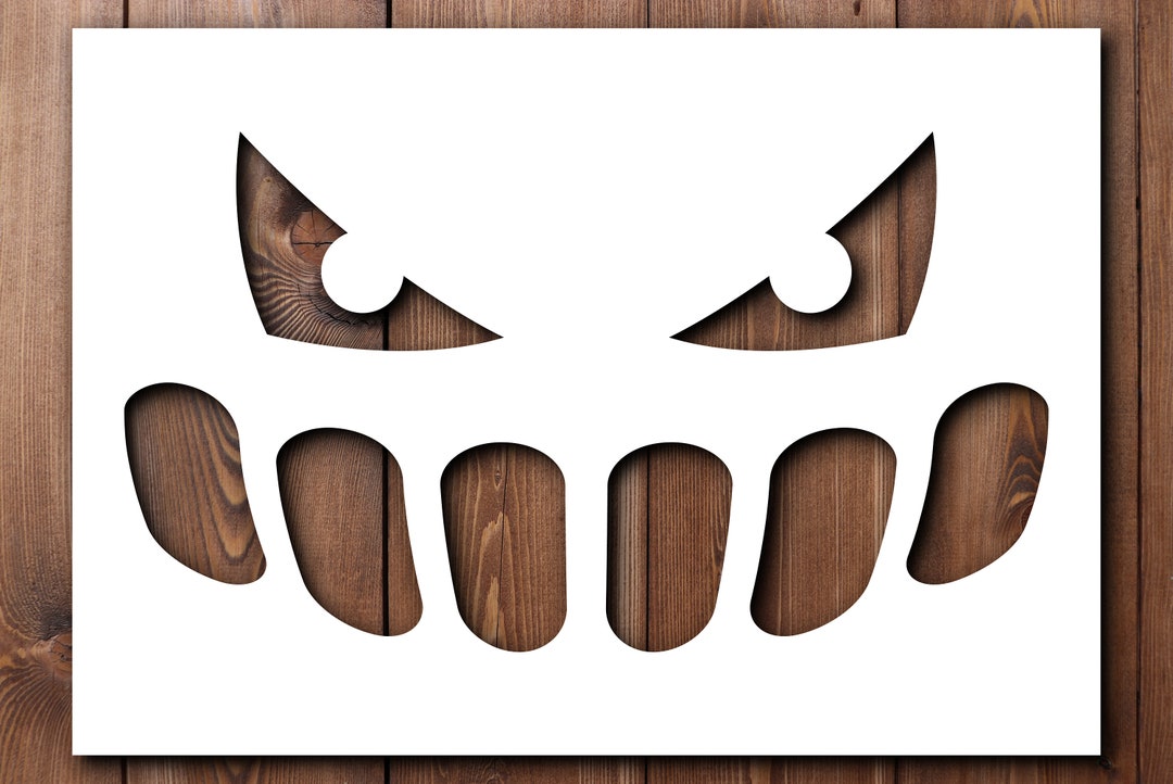 Scary Face Stencil 7 A4 A3 Size 190 Micron Mylar Reusable Flexible Home Decor Craft Halloween ...