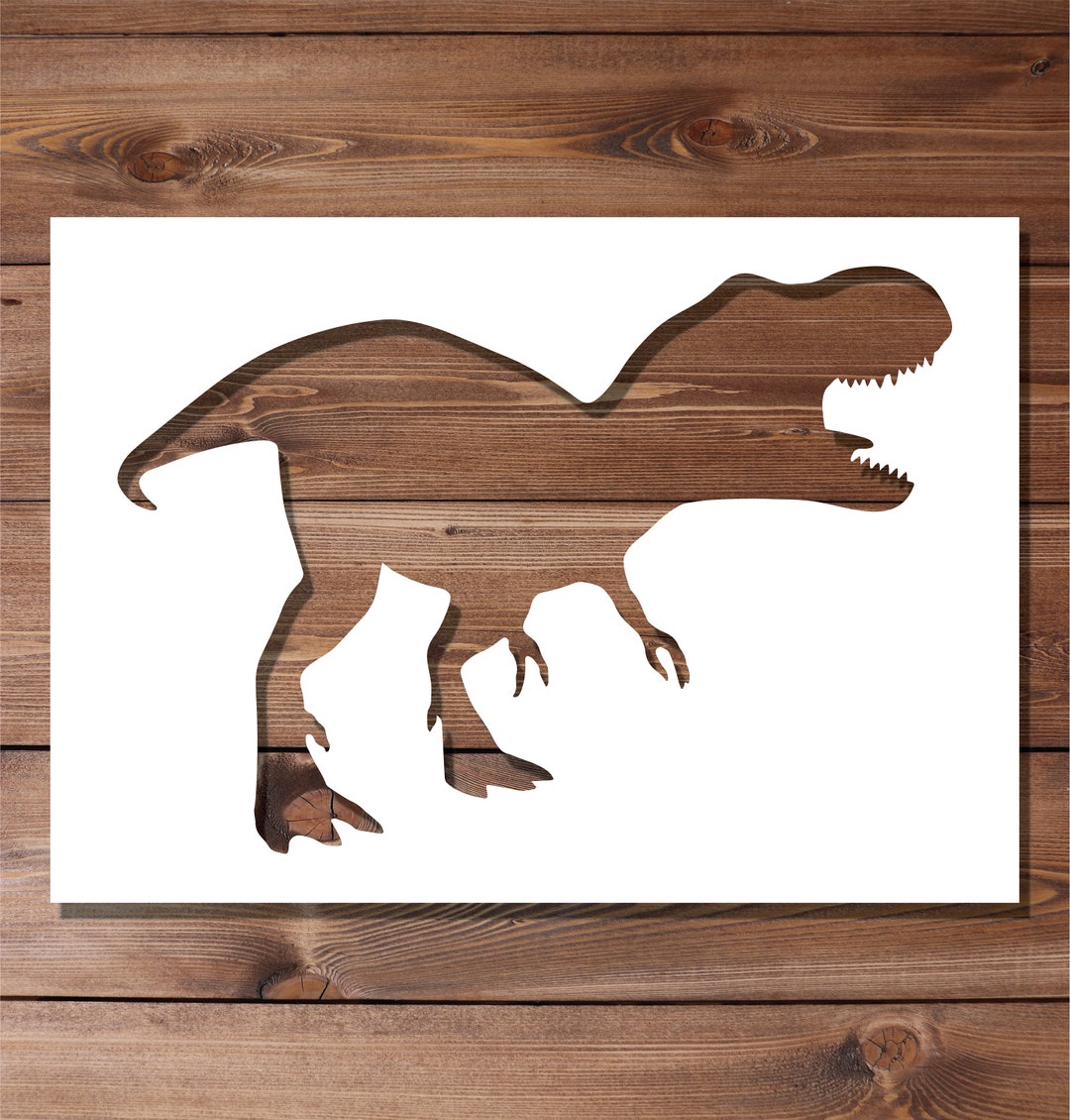 T Rex Silhouette Stencil - A4 A3 Size - 190 Micron Mylar Reusable ...