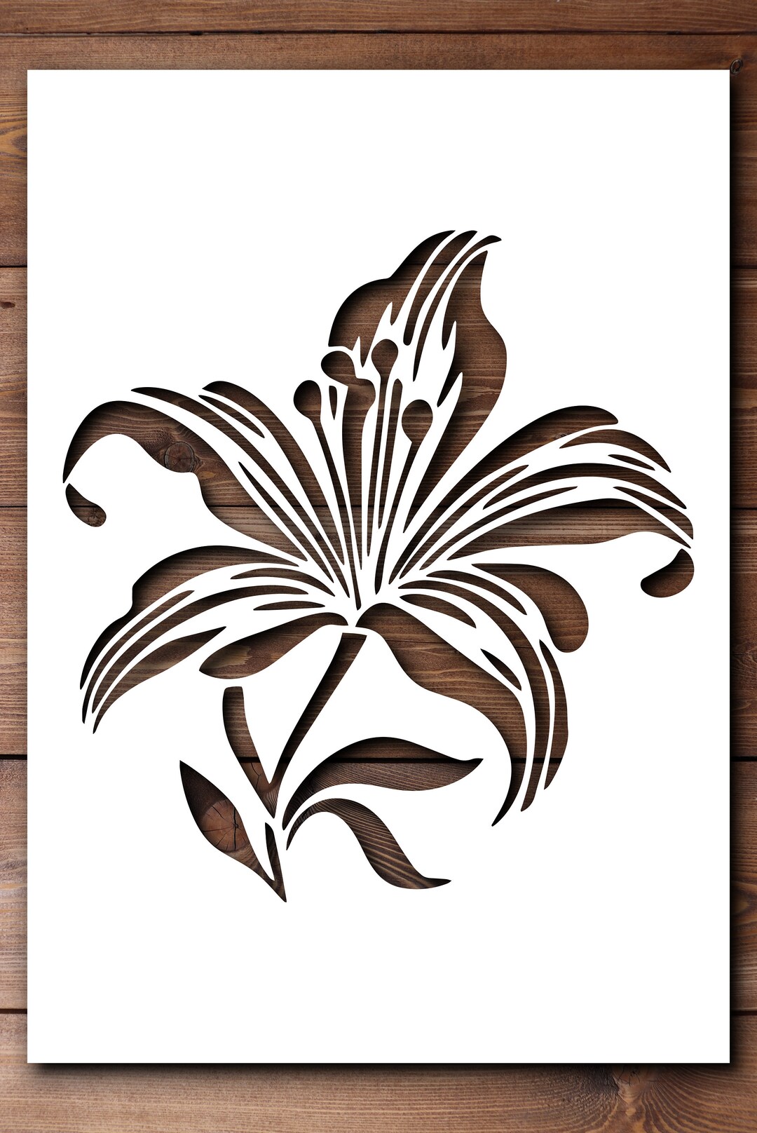 Lily Flower Stencil A4 A3 Size 190 Micron Mylar Petals Reusable ...