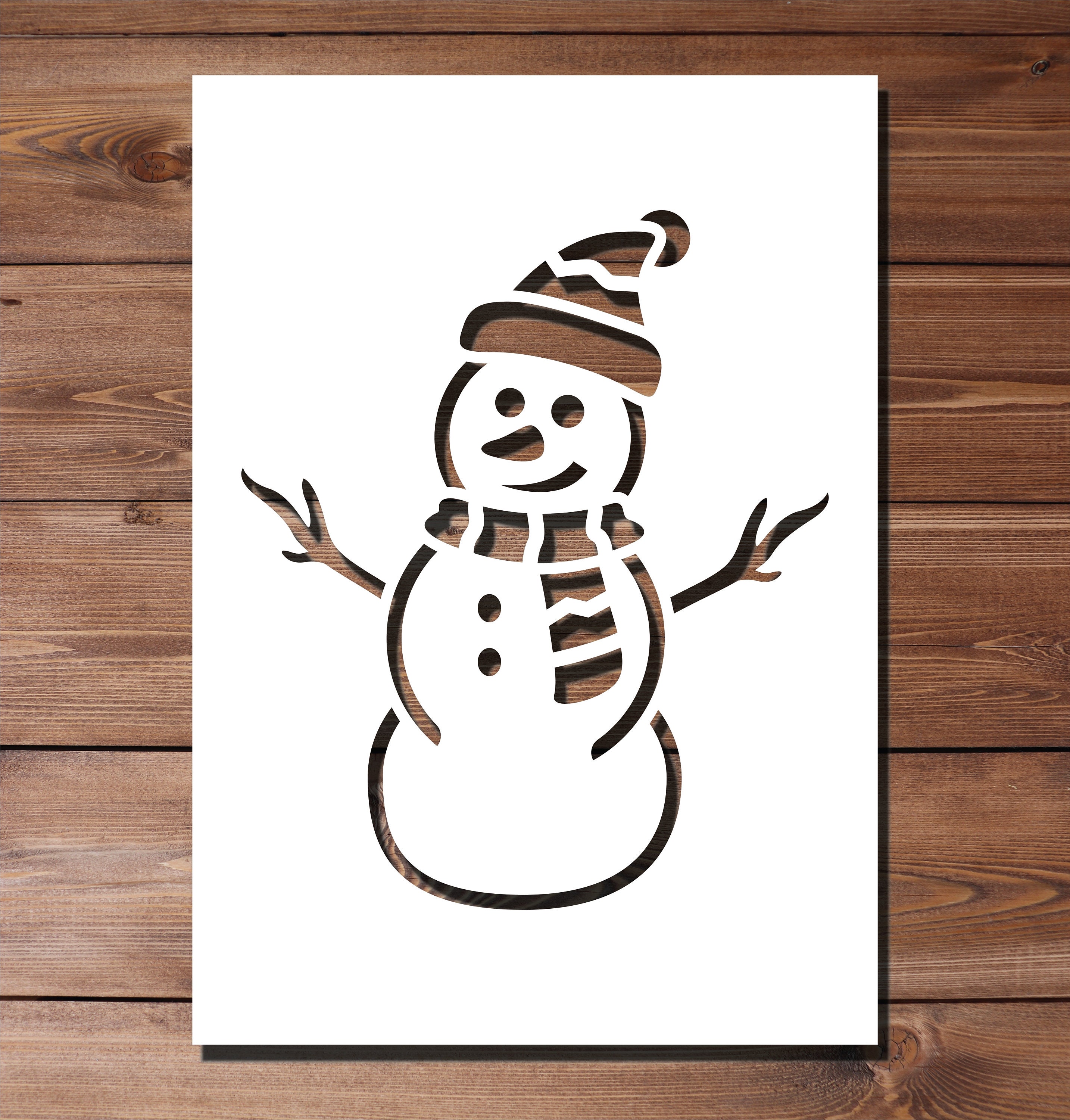 Snowman Stencil A4 A3 Size 190 Micron Mylar Reusable Flexible Home ...