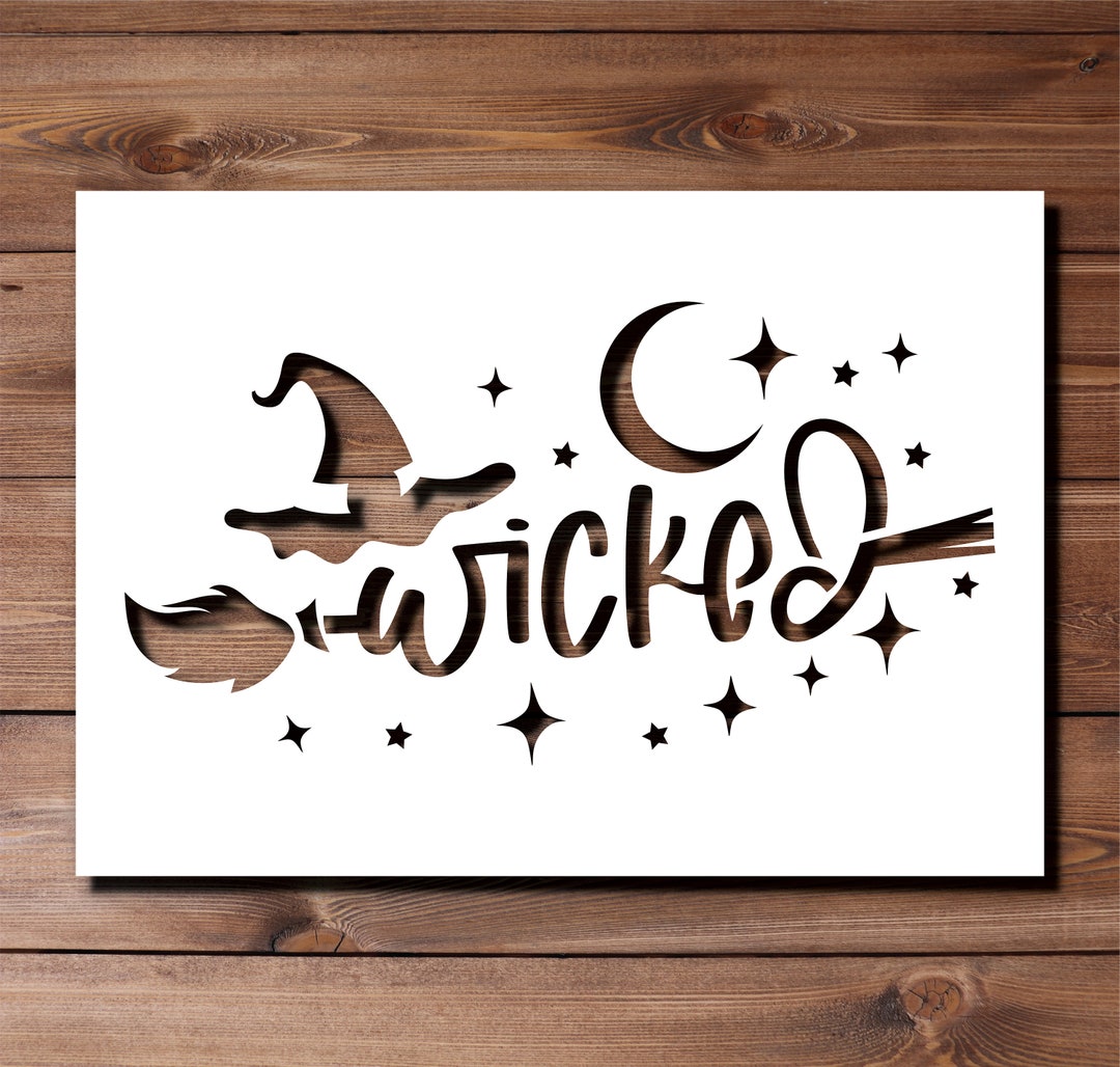 Wicked Stencil A4 A3 Size 190 Micron Mylar Reusable Flexible Halloween ...