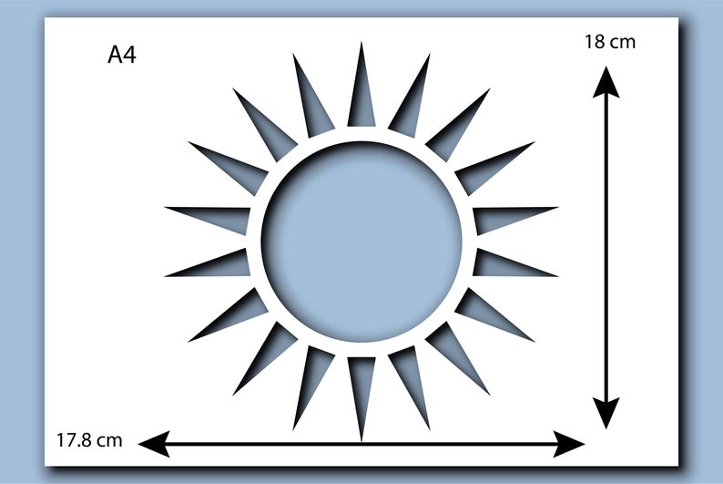 Sun Stencil A4 A3 Size 190 Micron Mylar Reusable Flexible Home Decor ...