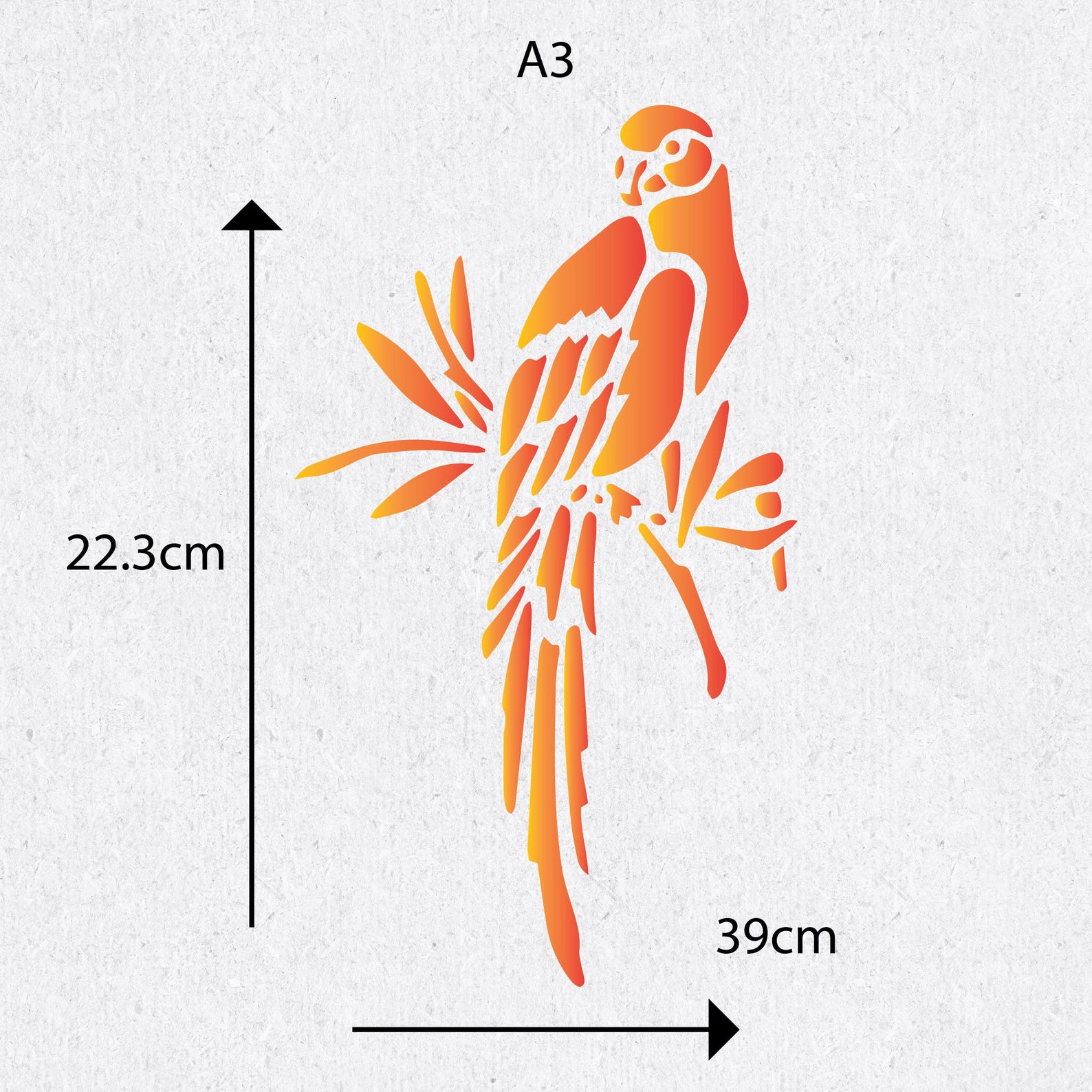 Parrot Stencil A4 A3 Size 190 Micron Mylar Reusable Flexible Home Decor ...