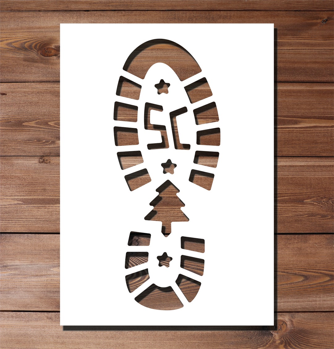 Santa Footprint Stencil A4 A3 Size 190 Micron Mylar Reusable Flexible ...
