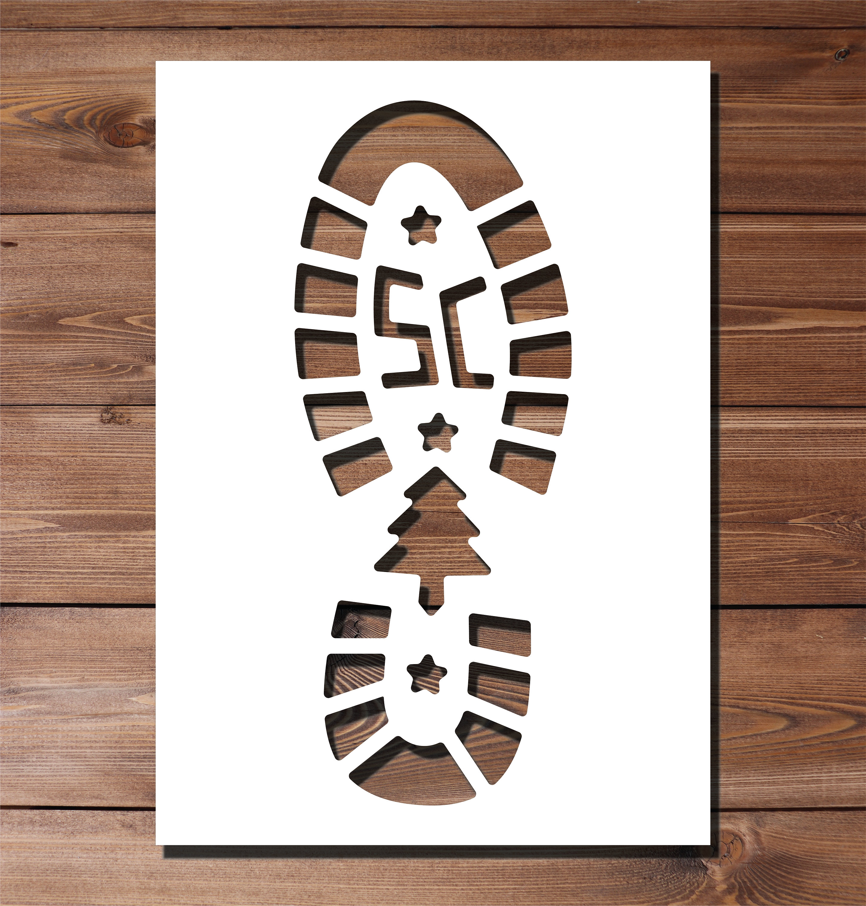 Santa Footprint Stencil A4 A3 Size 190 Micron Mylar Reusable Flexible ...