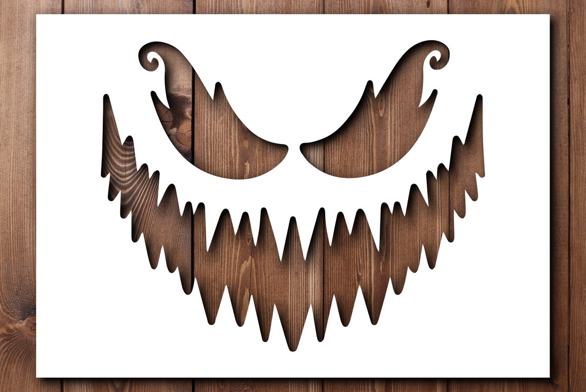 Scary Face Stencil A4 A3 Size 190 Micron Mylar Reusable Flexible Home Decor Craft Halloween ...