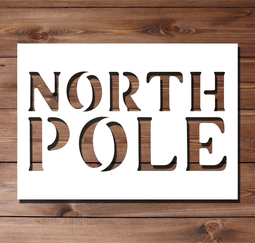 North Pole Stencil A4 A3 Size 190 Micron Mylar Reusable Flexible Decor ...