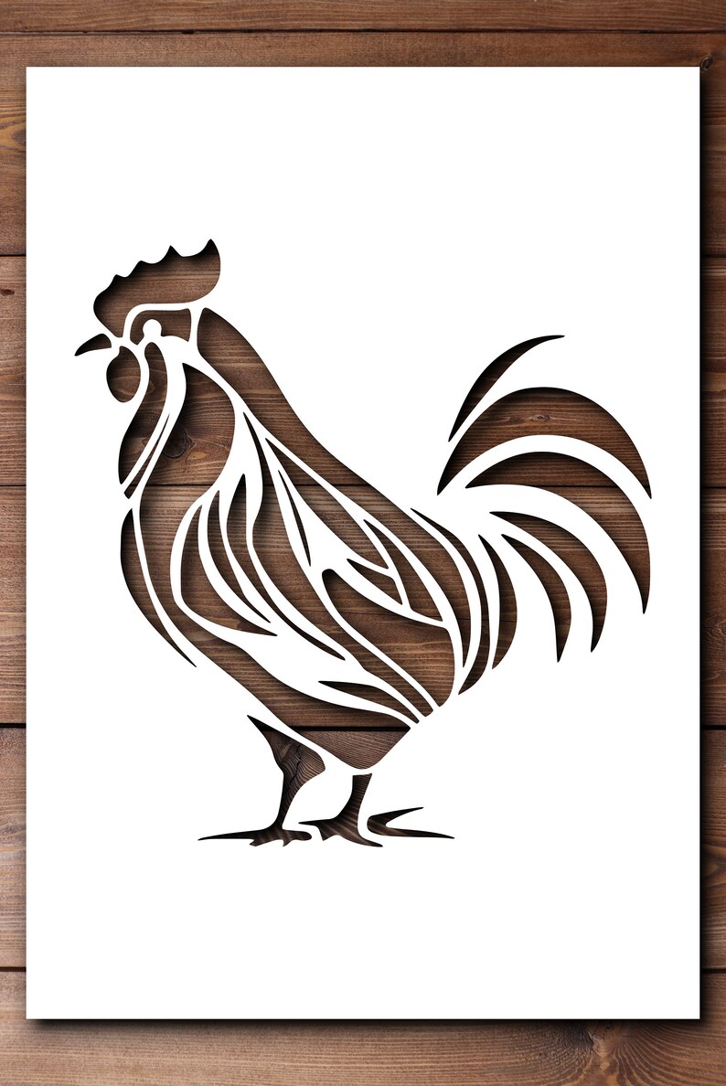 Rooster Chicken Stencil A4 A3 Size 190 Micron Mylar Reusable Flexible ...