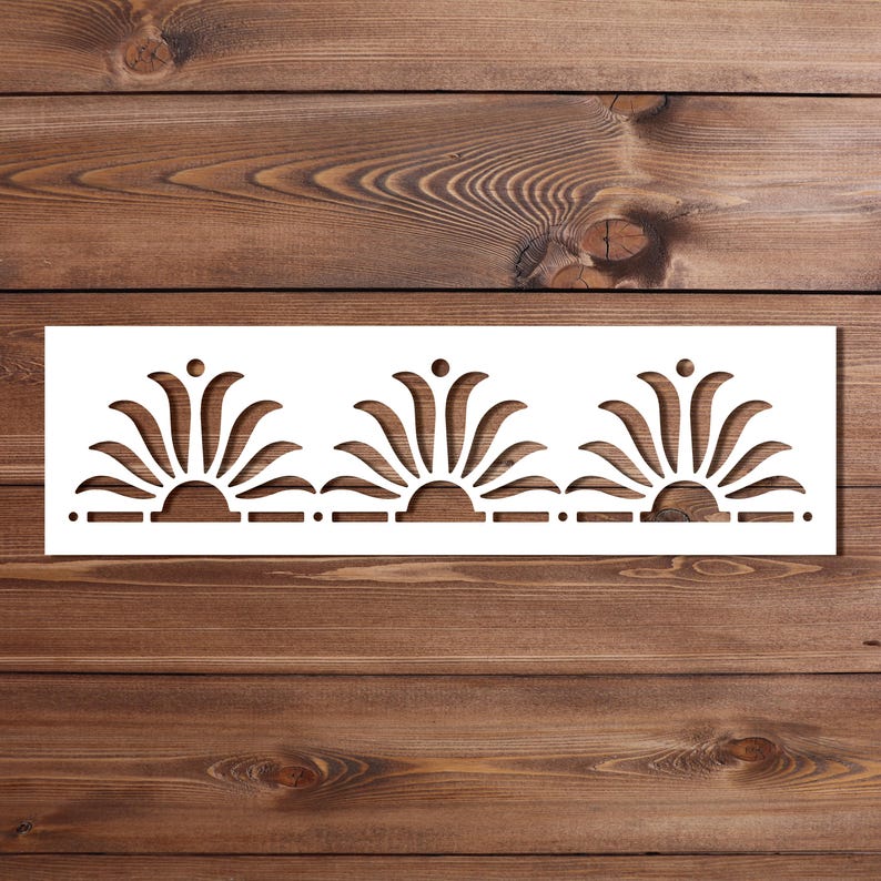 Sun Beams Art Deco Border Stencil (2 Pack) - for Furniture, Walls ...