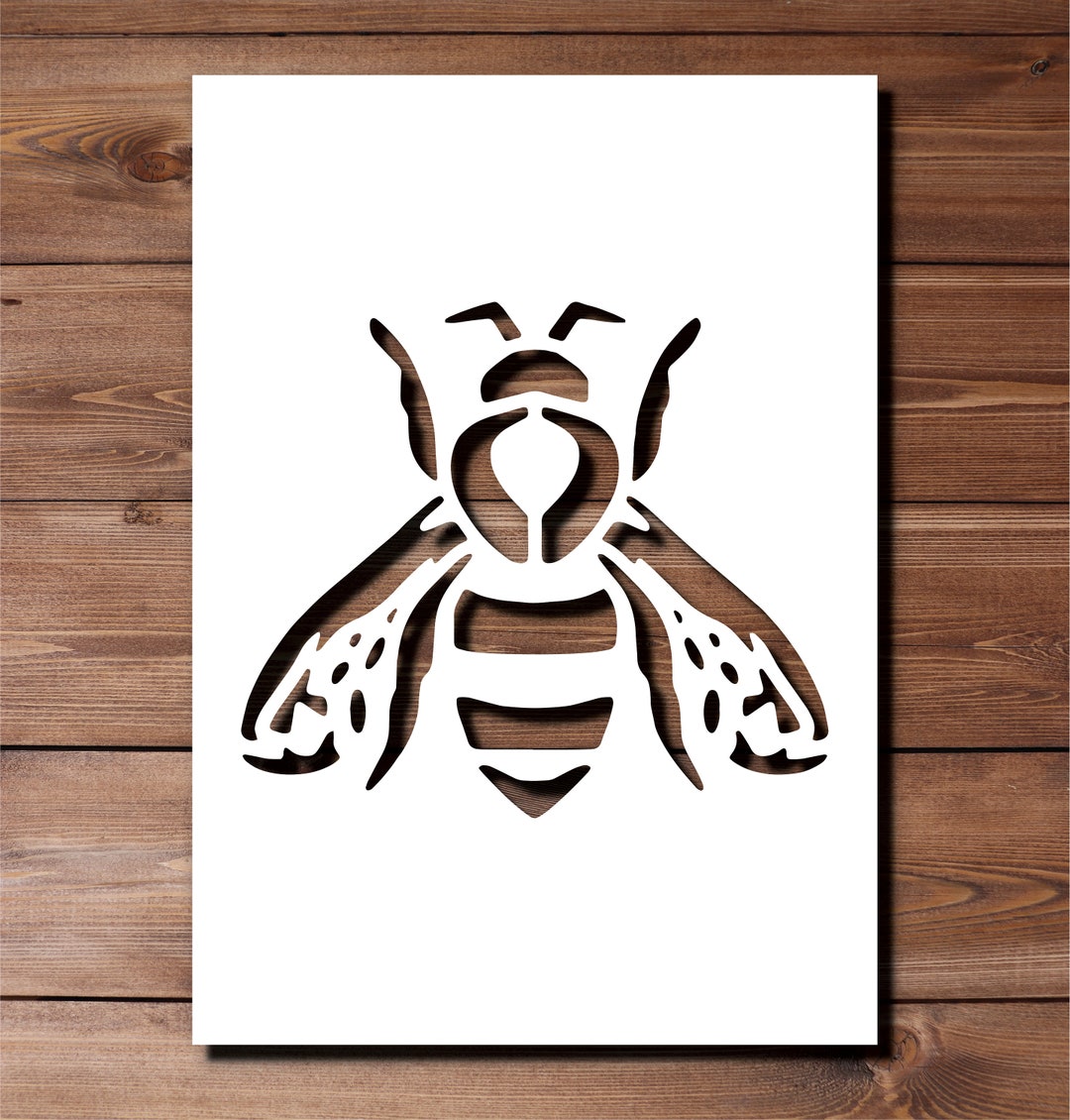 Bee Stencil A4 A3 Size 190 Micron Mylar Reusable Flexible Home Honey Craft Bumblebee Insect Bug ...