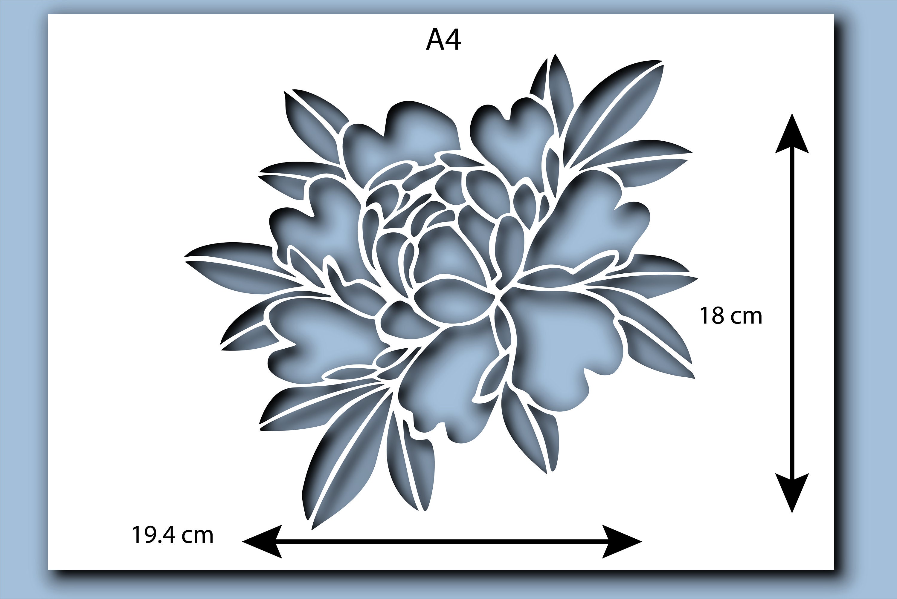 Peony Flower Stencil A4 A3 Size Abstract Art Reusable Flexible Home Decor Craft Yoga Indian ...