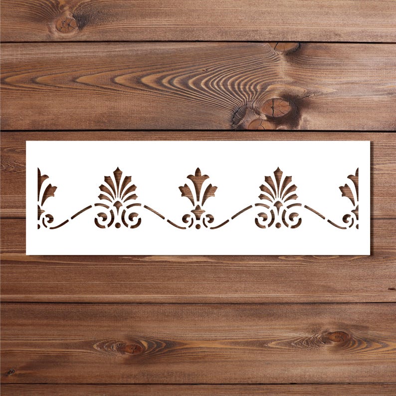 Vintage Style Scroll Border Stencil - Ornate Furniture Stencil for ...