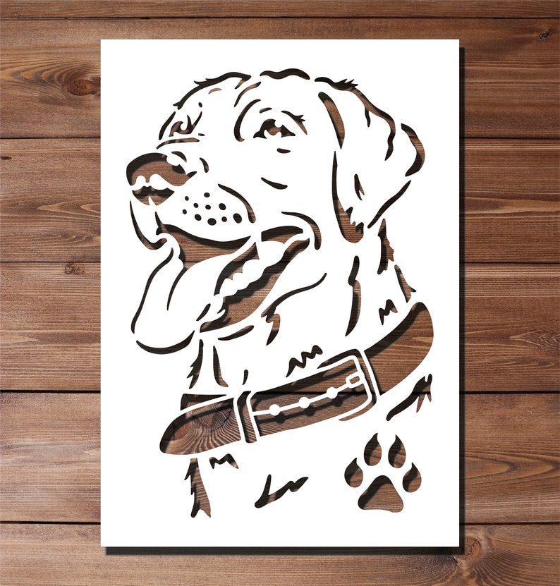 Labrador Dog Stencil - A4 A3 Size 190 Micron Mylar Reusable Flexible Home Decor Craft Pet Animal ...